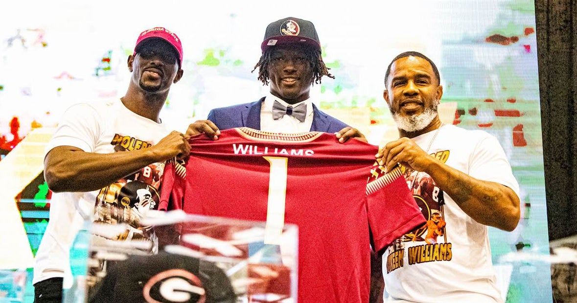 WATCH: FSU legend Peter Warrick hands 5-star WR Hykeem Williams a ...