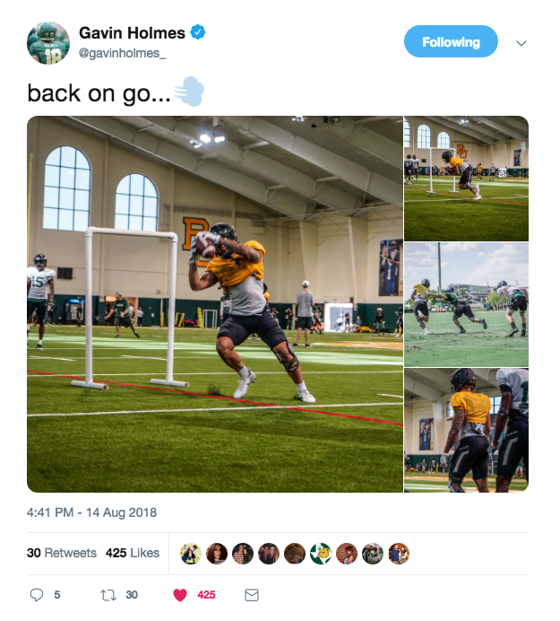 Don't Forget About Gavin Holmes: Soph. WR Will Play This Weekend