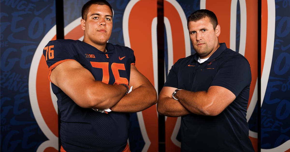 Illini OL commit Brandon Hansen turns recruiter during official visit ...