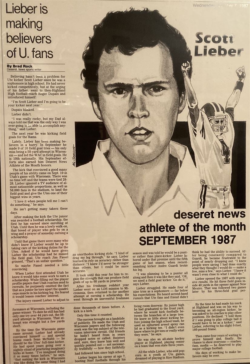 Walk-ons and Wisconsin: The Bond Between Ute Kicker Scott Lieber and ...