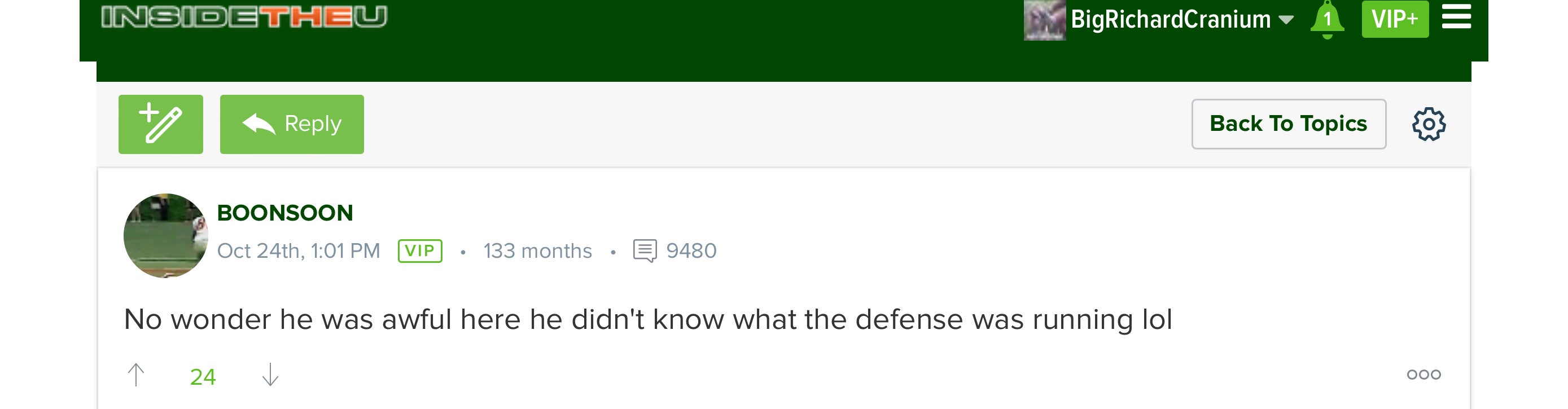 Miami board on Josh Gattis