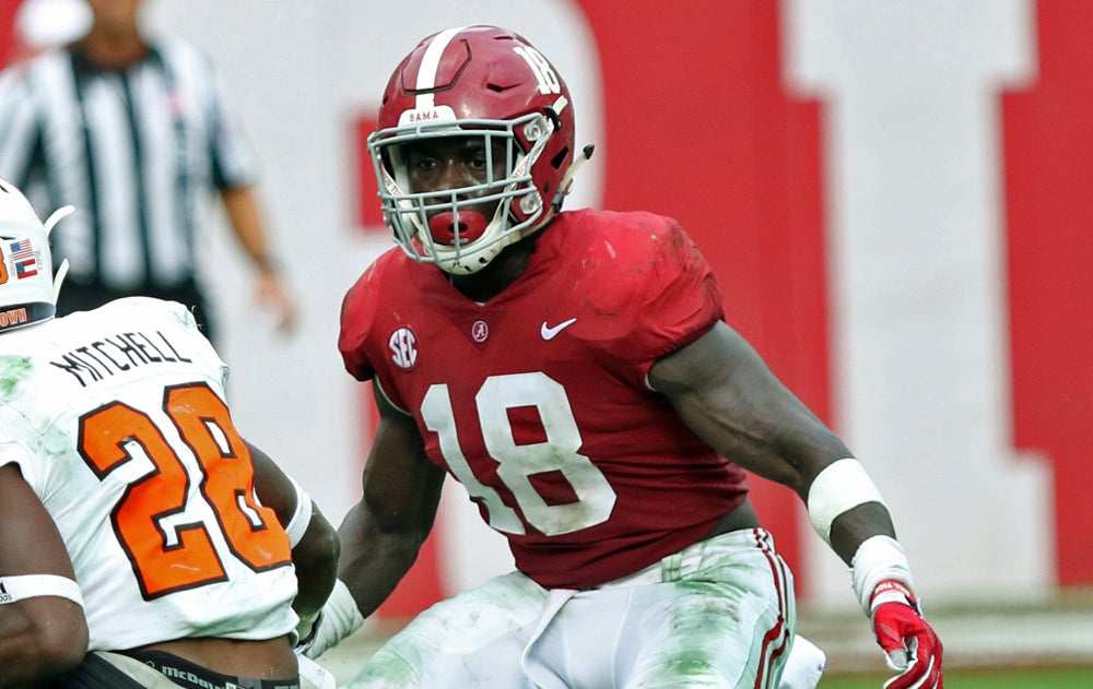 Alabama freshman LB Dylan Moses sustains foot injury at practice