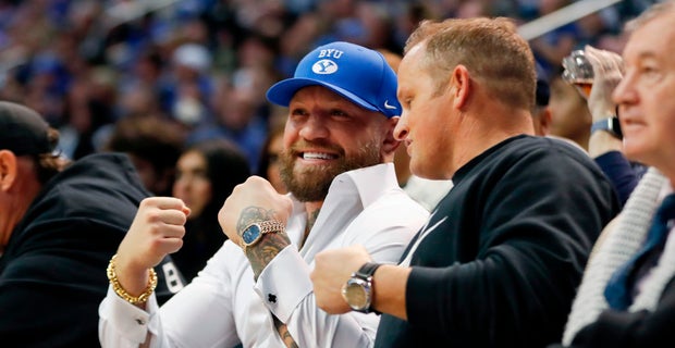 Conor McGregor leads BYU fans in chant at basketball game vs. Baylor