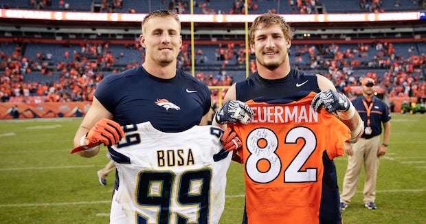 Joey Bosa and Jeff Heuerman reunite in the NFL