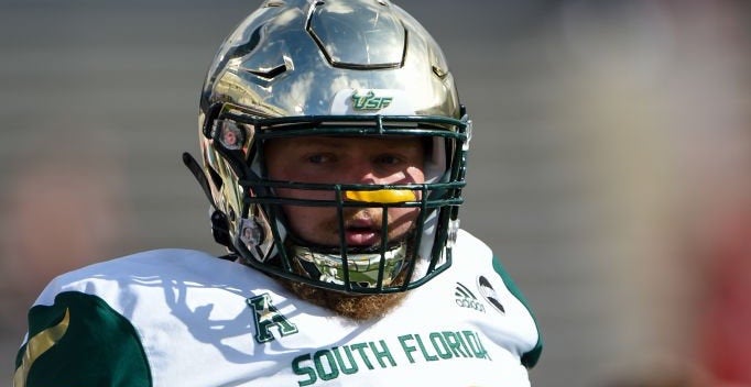 After a brief detour, USF OL transfer Dustyn Hall winds up committing ...