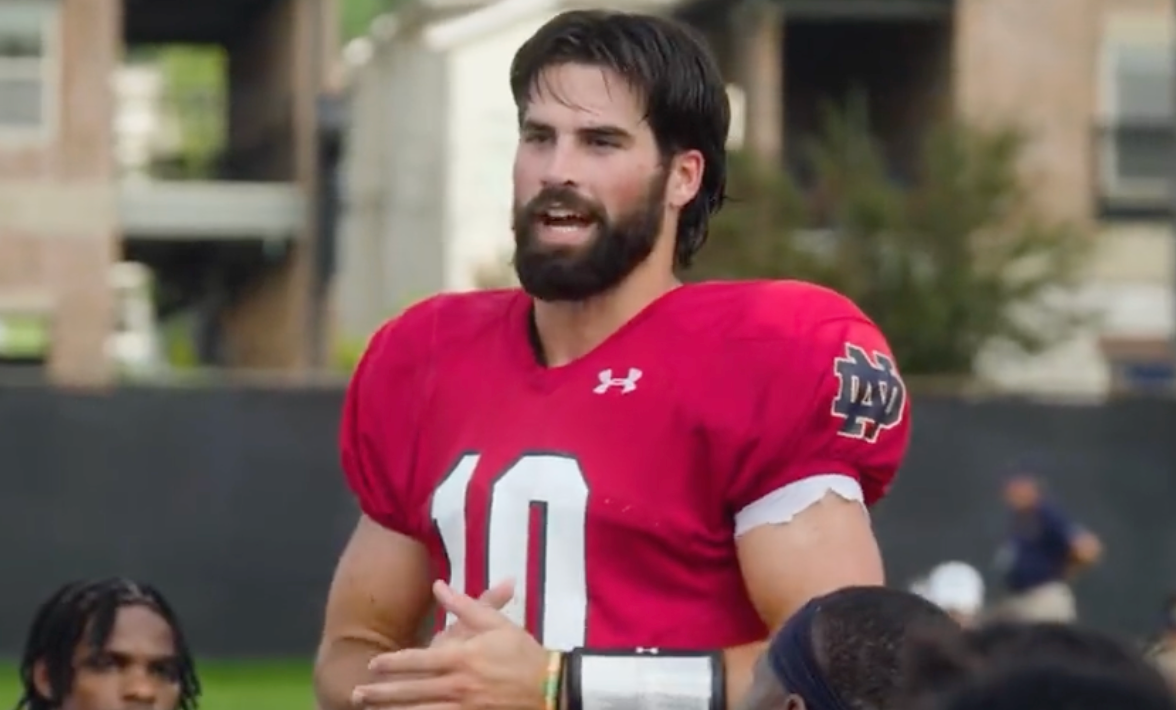 WATCH: Sam Hartman Shares NIL Deal with Notre Dame Teammates