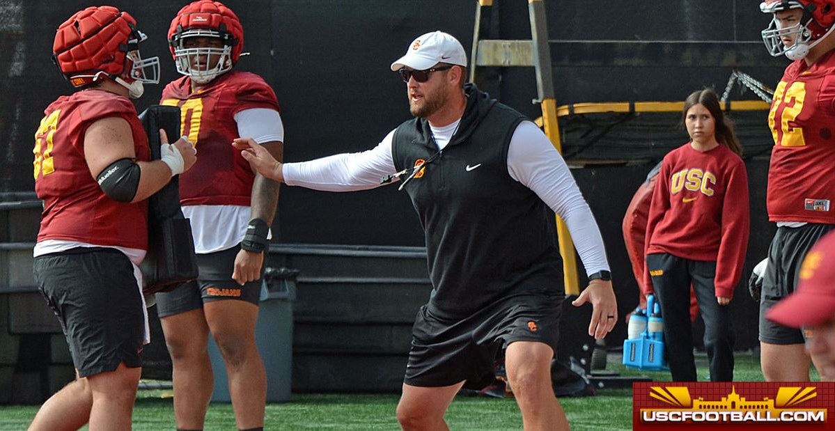 USC OL coach Zach Hanson building 'edge' with offensive line