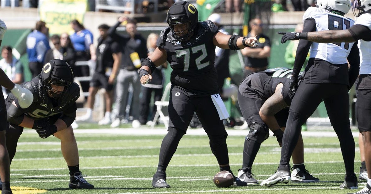The state of Oregon's OL room following the conclusion of spring
