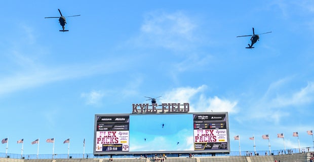 WATCH: Four helicopters make flyover of Kyle Field before A&M-Auburn game