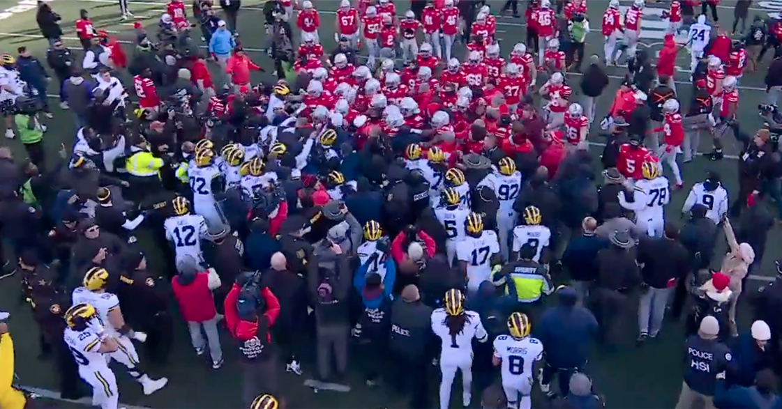 Massive fight breaks out after Michigan beats Ohio State 13-10 in ...
