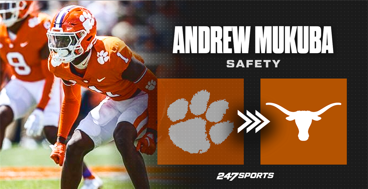 Texas lands No. 1-ranked transfer safety Andrew Mukuba from Clemson Texas lands No. 1-ranked transfer safety Andrew Mukuba from Clemson