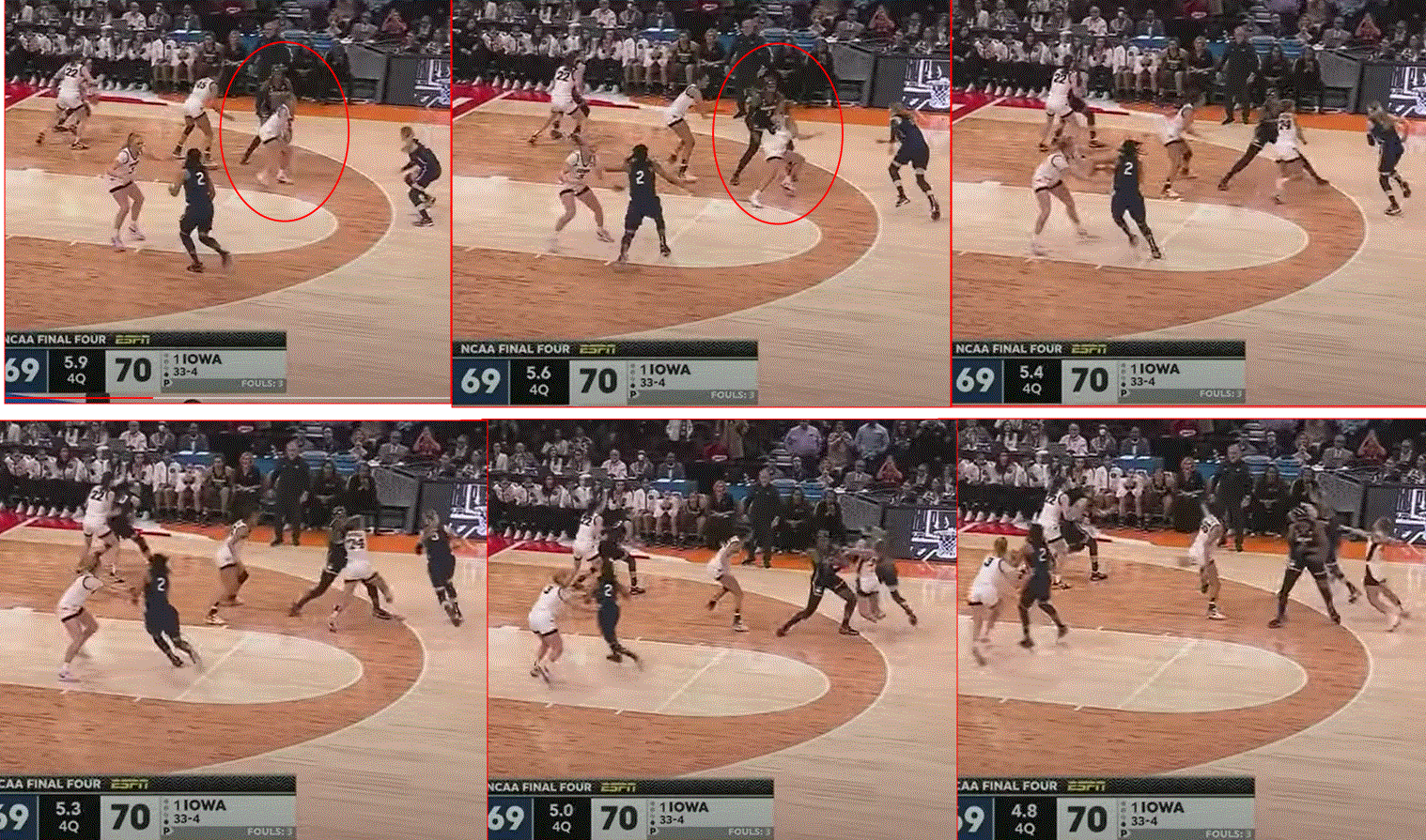 Iowa UConn "controversial" call in last 6 seconds