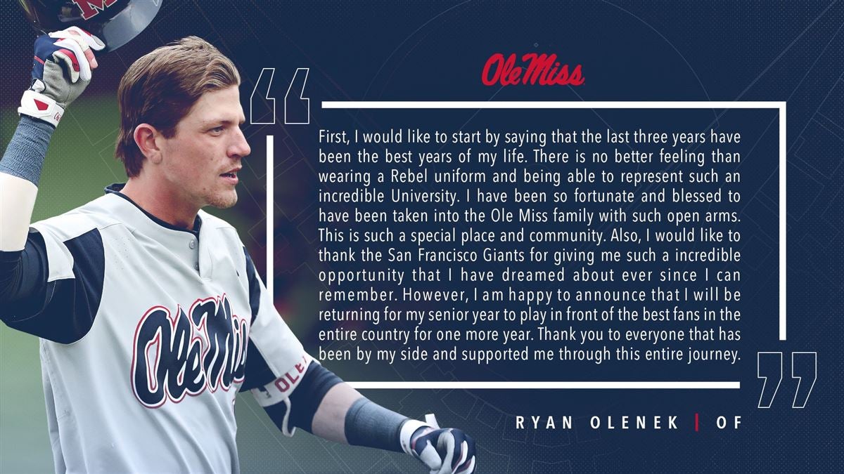 Ryan Olenek announces he’s returning for his senior season
