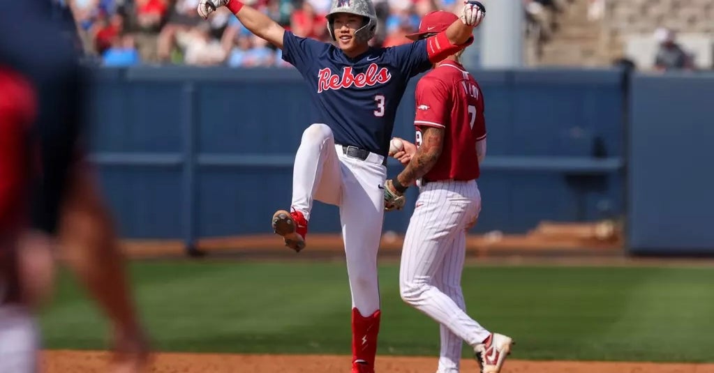 Ole Miss SS Luke Cheng in concussion protocol after taking Hogs’ HBP