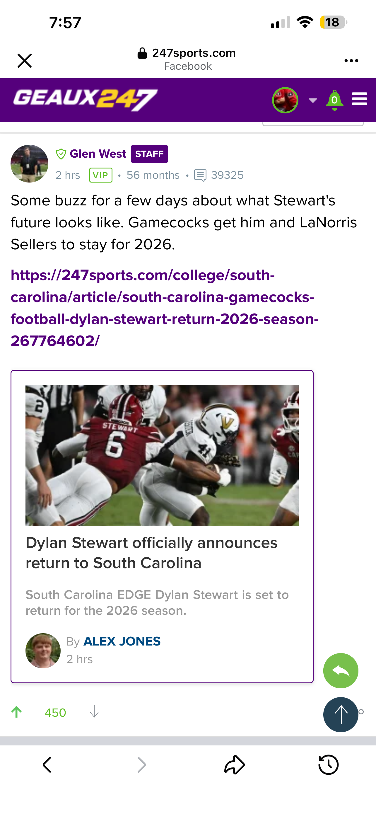 LSU 247 Site Posts Article About Stewart Staying Put