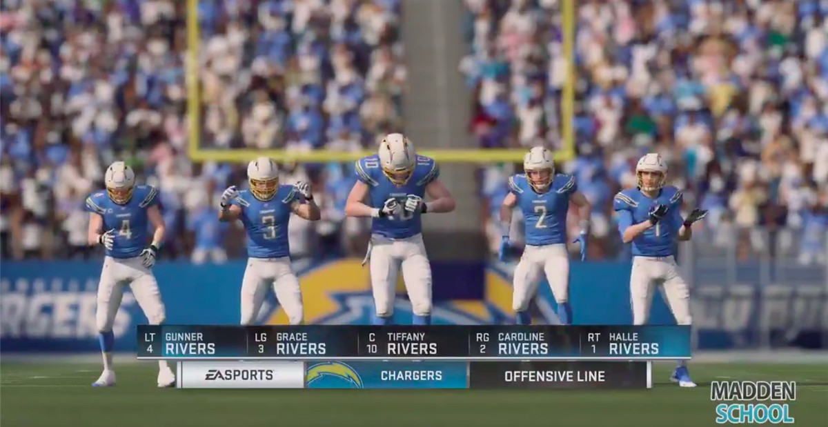 Madden School Creates Entire Offense with Philip Rivers' Family