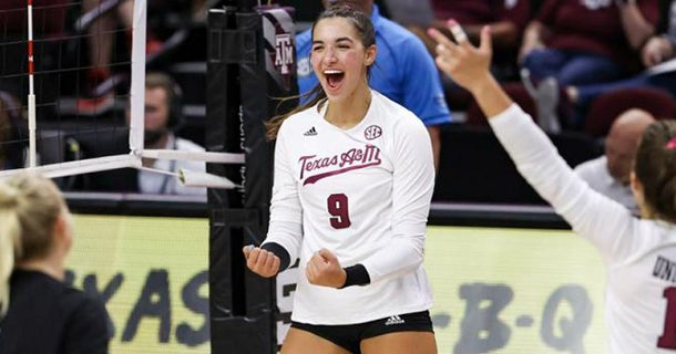 Despite Logan Lednicky's play, A&M volleyball falls in opener at Auburn