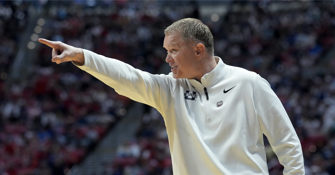 Utah State head coach Jerrod Calhoun after loss to Arizona