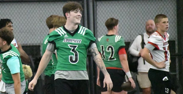 QB Briggs Cherry works with Louisville coaches at 'Let's Play Football' camp