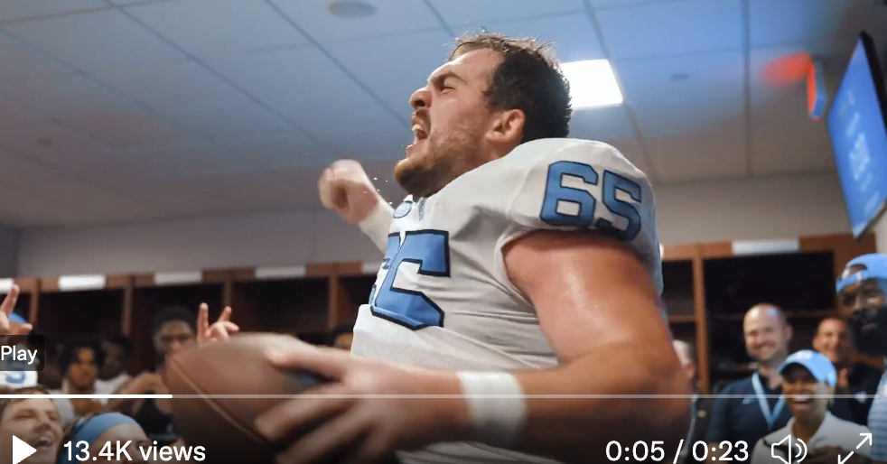 WATCH: UNC, Mack Brown Celebrate In the Locker Room After Beating Miami