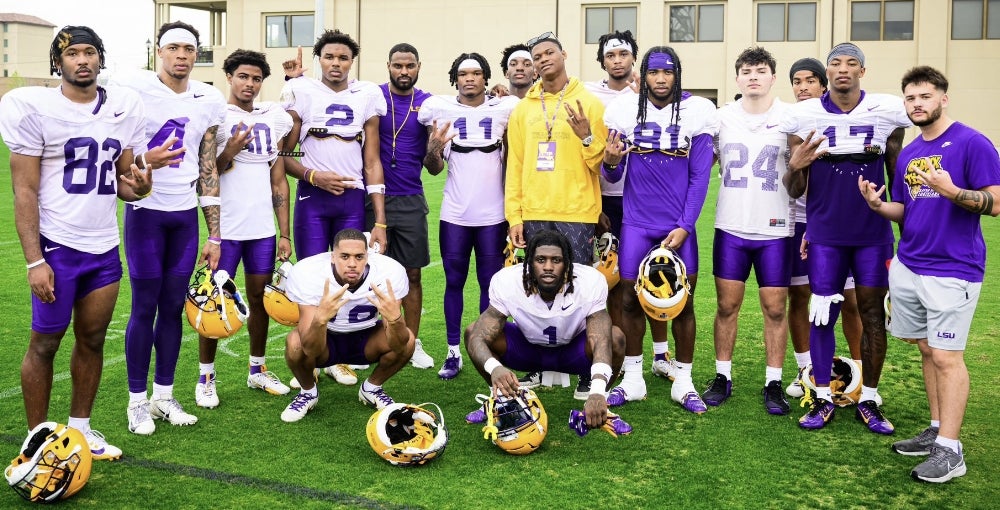 WATCH: LSU football restarts practice after spring break - Football ...