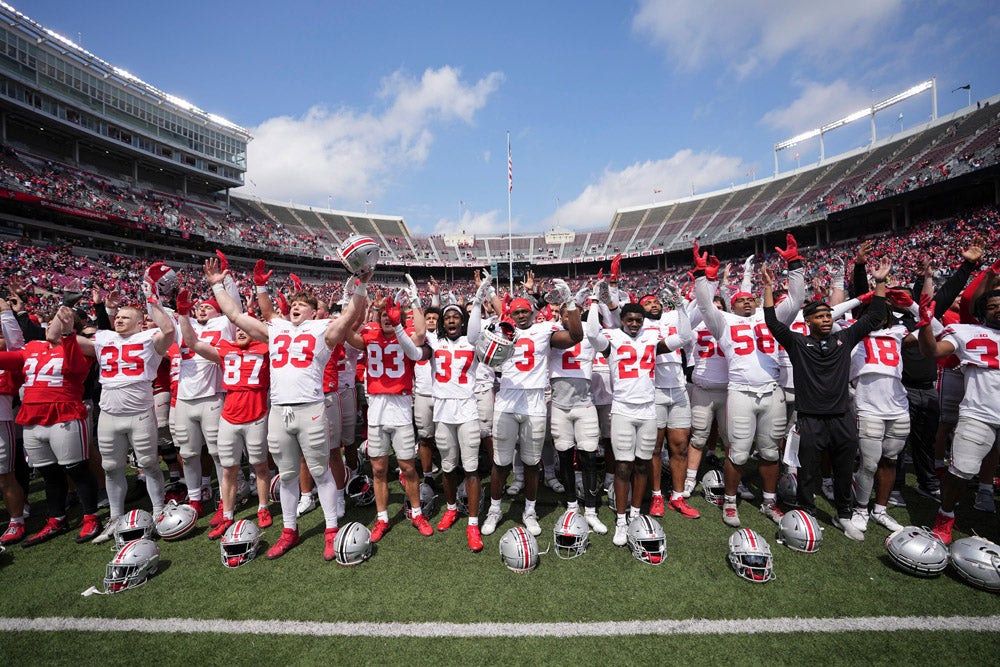 Sights and Sounds: Emotional scene for Haskins marks OSU's spring game
