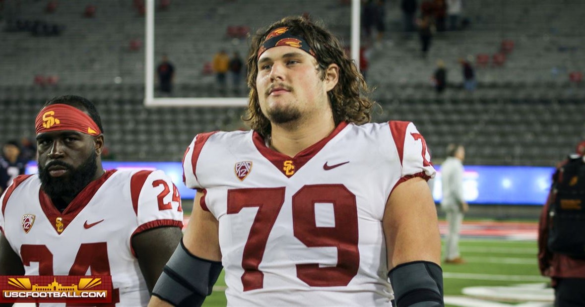 USC's Jonah Monheim talks about preparing Mason Murphy for Arizona start
