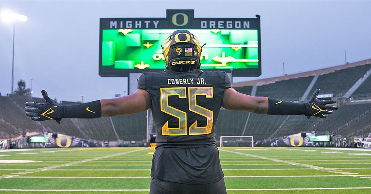 Five-star 2022 OL Josh Conerly Jr., talks about Oregon official visit