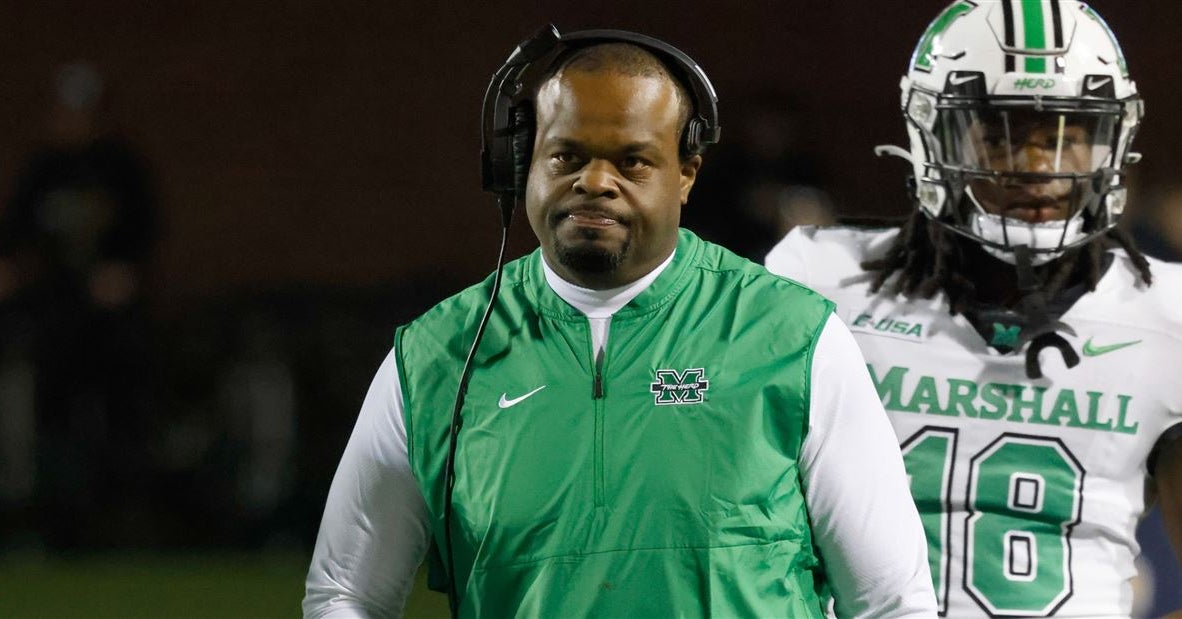 Marshall football coach Charles Huff shows high praise for Notre Dame ...