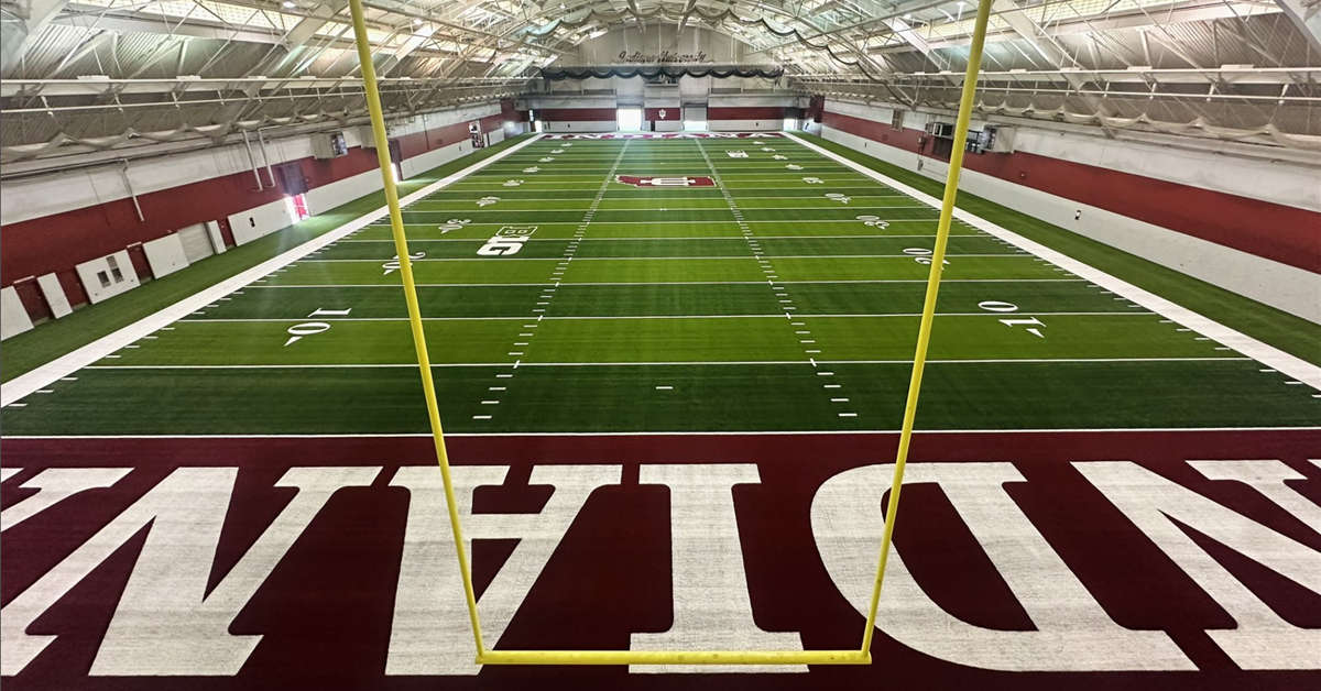 New turf installed at Indiana's indoor football practice facility in ...