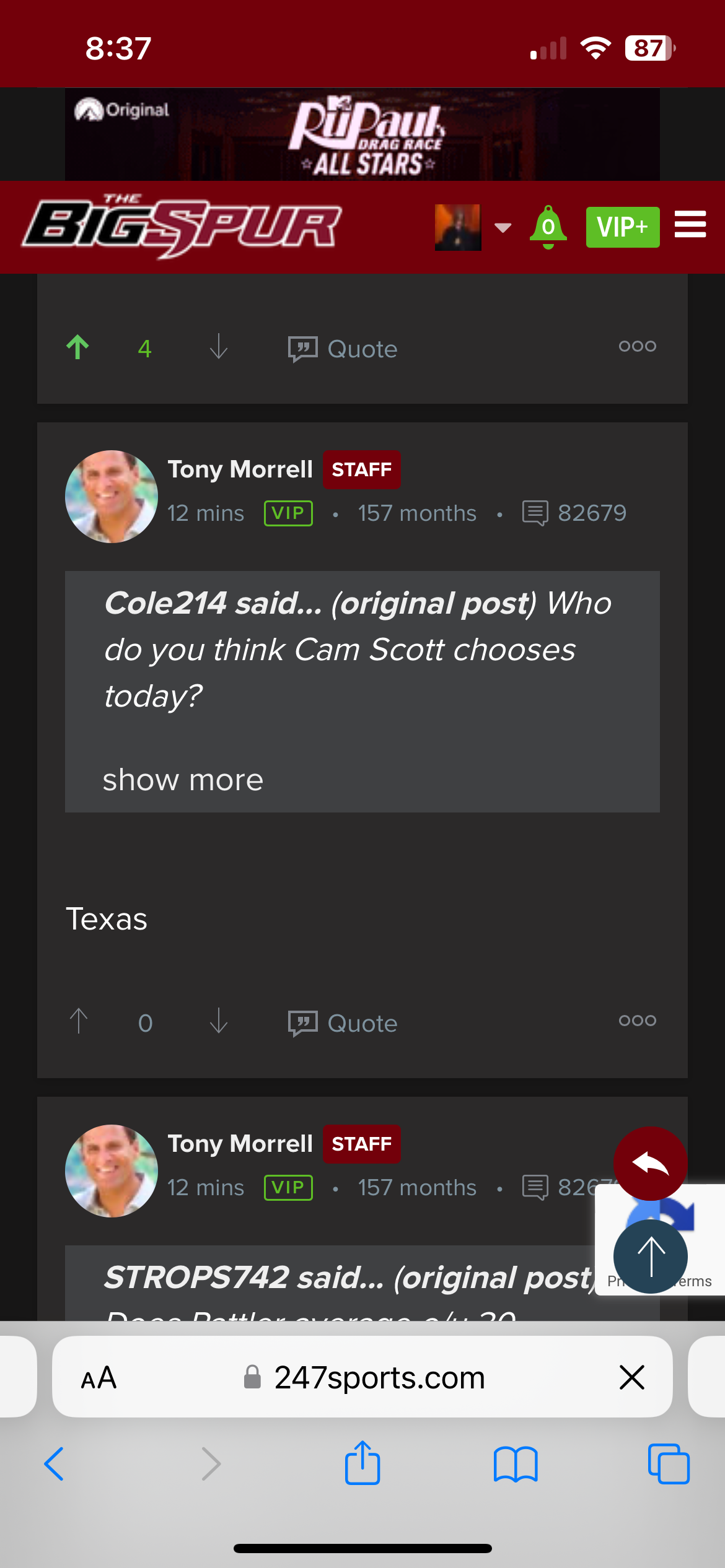 Tony Morrell in Florence on Thursday, August 24th