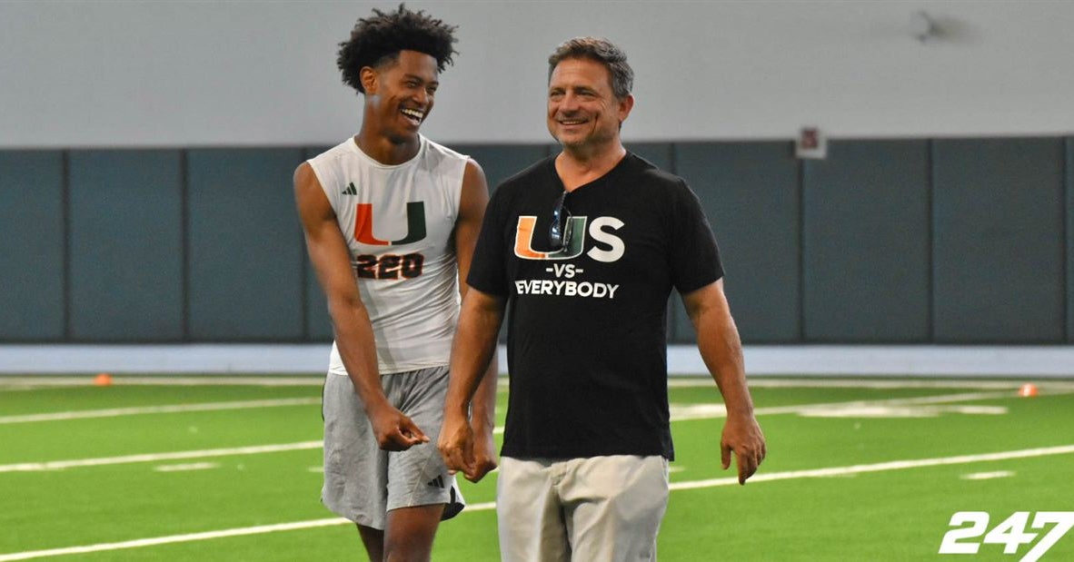 5-star QB Israel Abrams was back in Miami to throw for Shannon Dawson ...