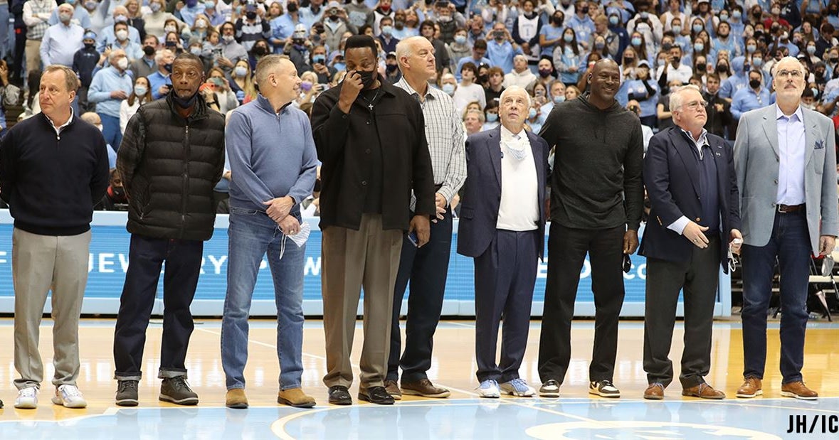 WATCH: Michael Jordan & 1982 Title Team in the Smith Center