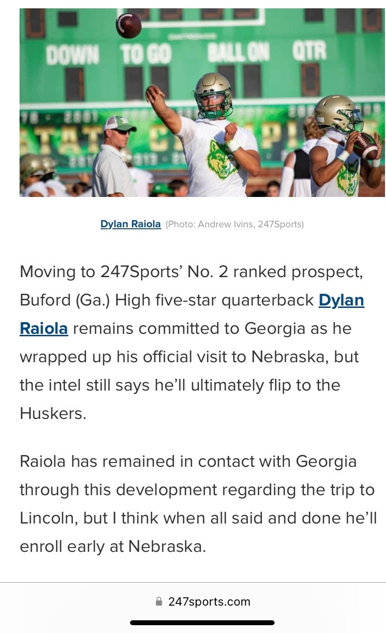 Dylan Raiola Updates