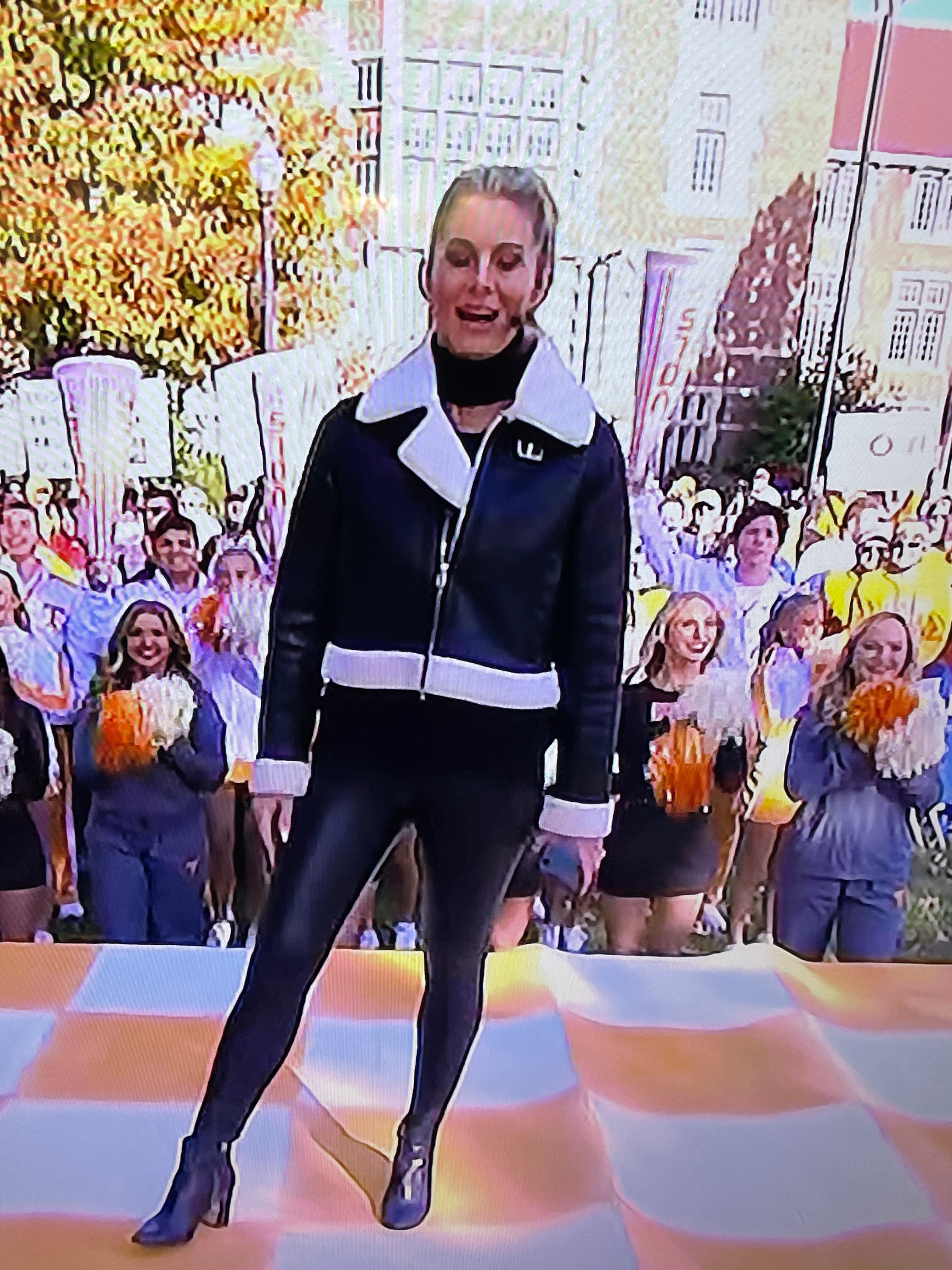 Laura Rutledge dressed up in hot pants on sec nation