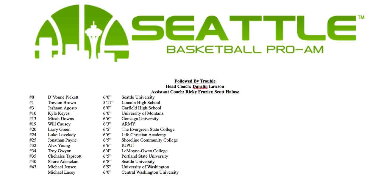 Seattle Pro-Am Schedule and Rosters