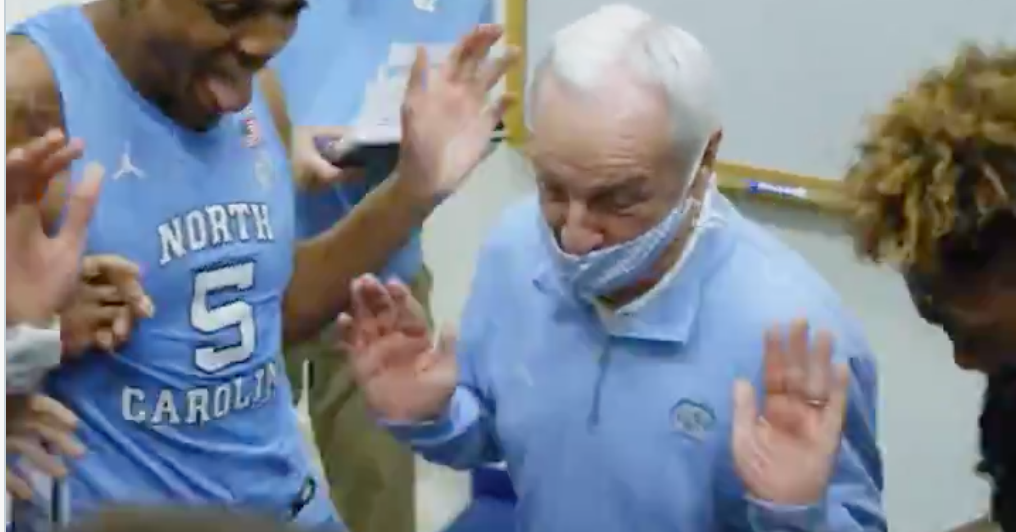 Watch: Roy Williams, UNC Players Dance & Celebrate After Beating Duke