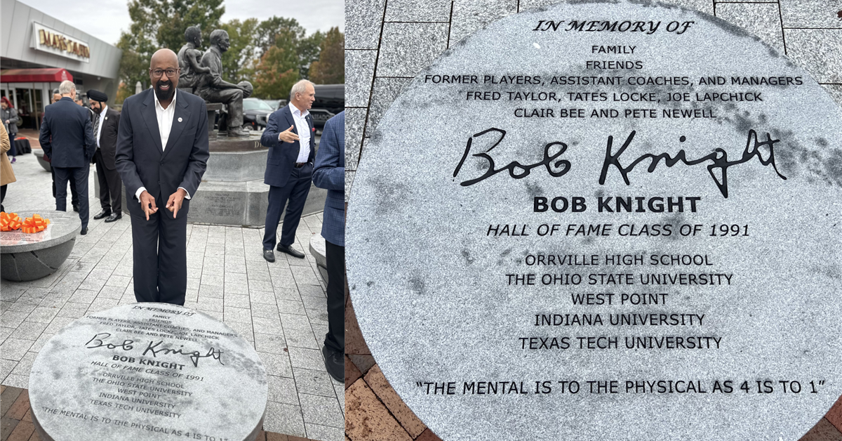 Legendary Indiana basketball coach Bob Knight receives commemorative ...