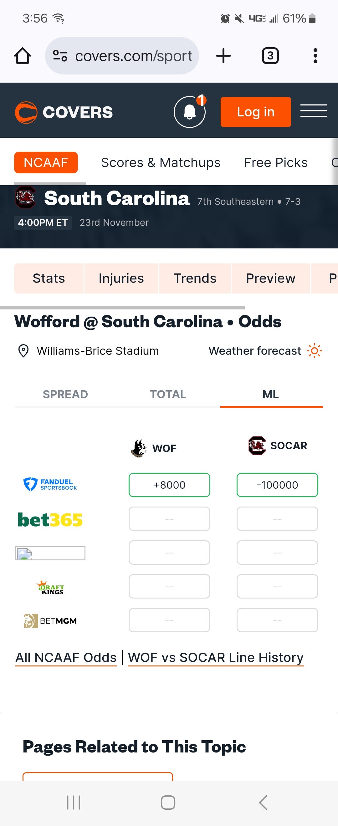 Yall seen the Fanduel money line?