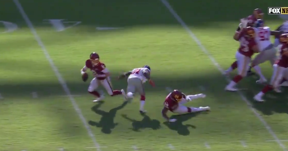 Kyle Allen exits Washington-Giants game with left leg injury