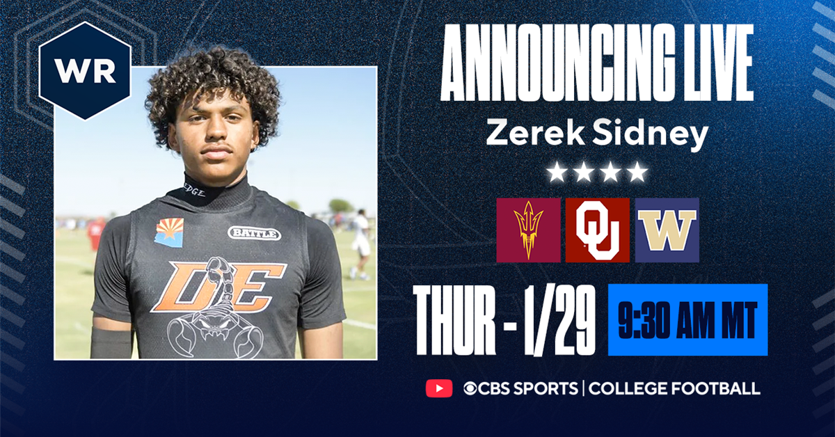 Four-star WR Zerek Sidney set to announce commitment