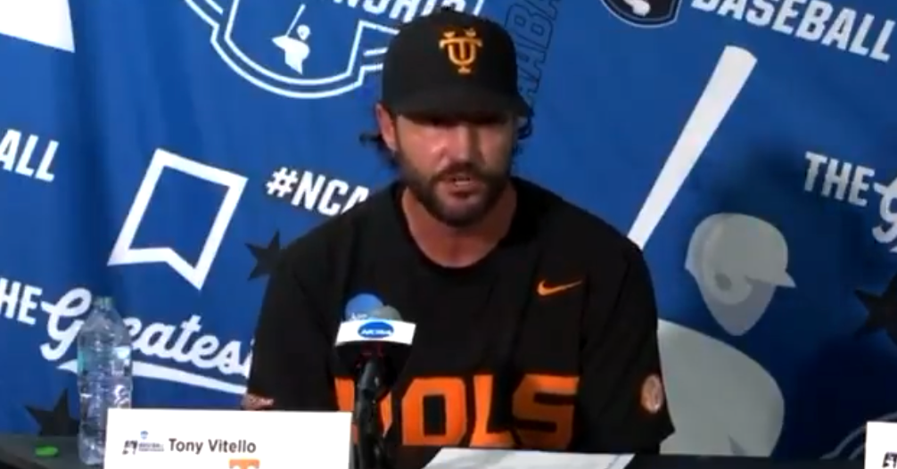 Tennessee's Tony Vitello gives spirited rant after clinching College World Series berth