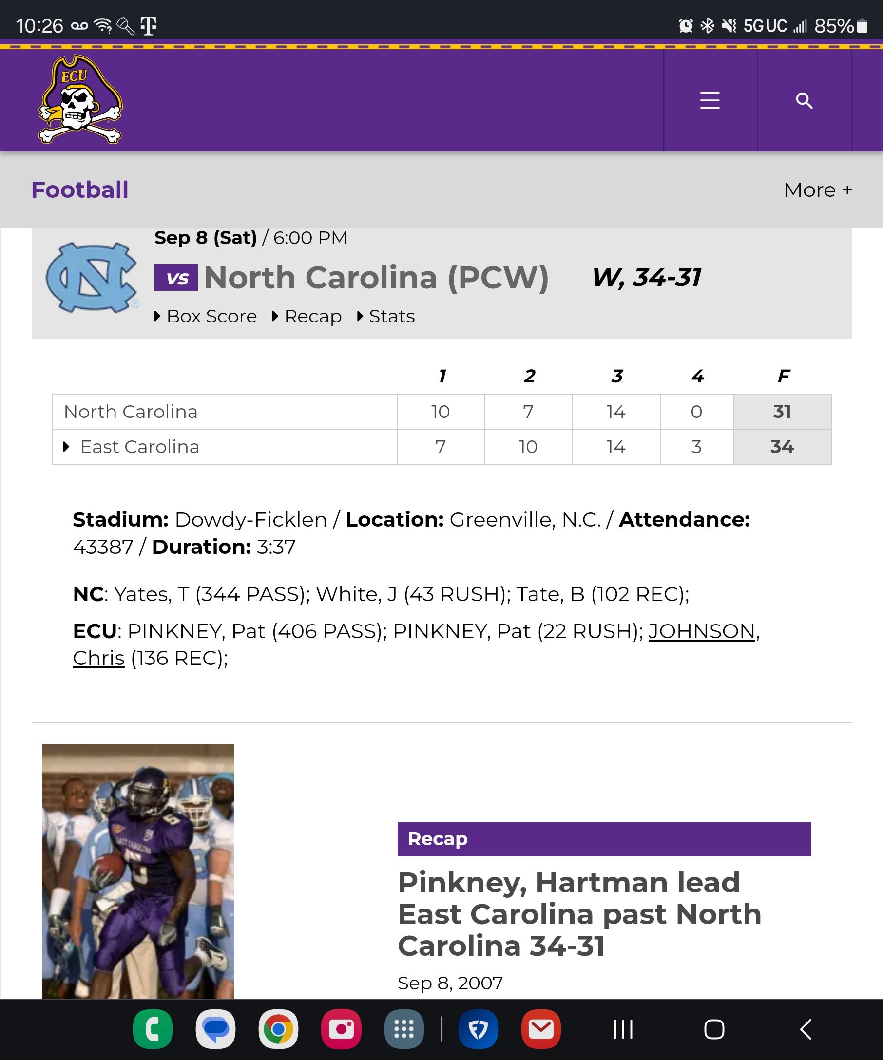 Offseason Discussion: What is your first memory as an ECU fan?