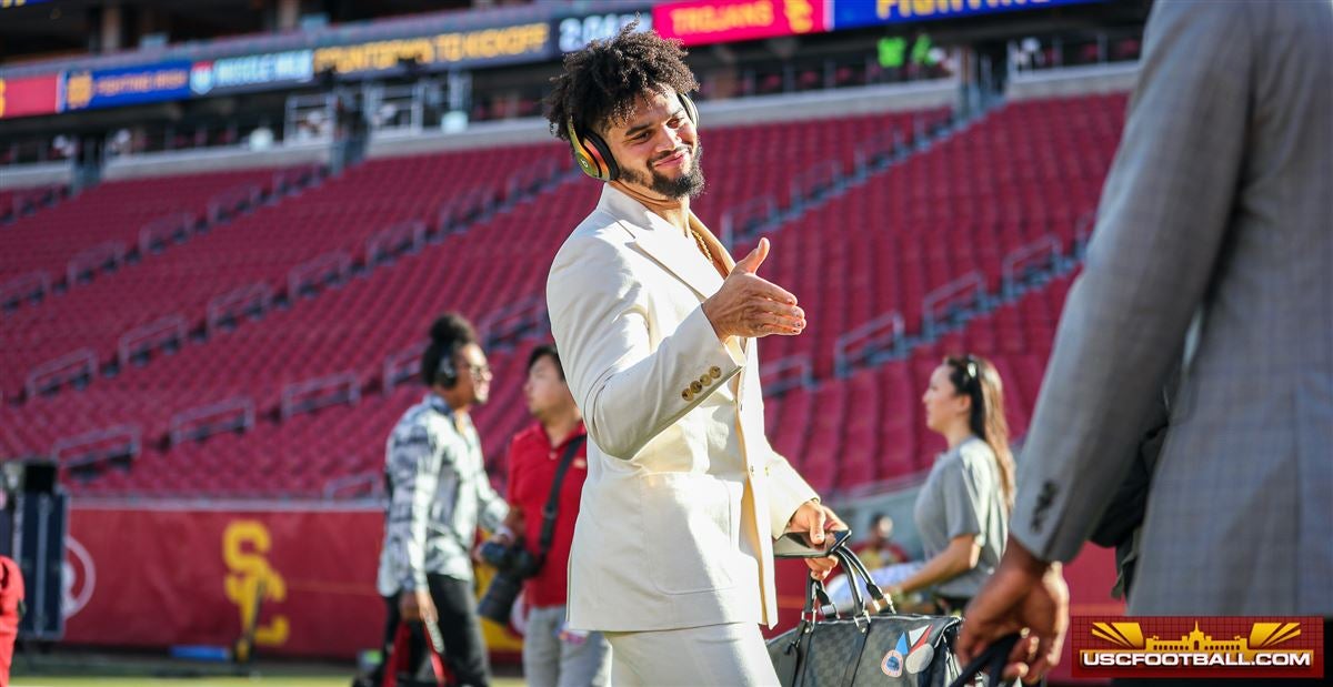 DRIP CHECK: USC players show their style as they arrive for Notre Dame game