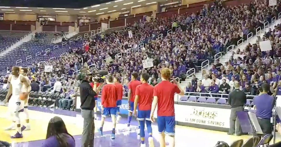 Kansas State fans chant 'F-B-I' at Kansas players