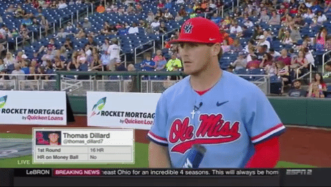 WATCH: Dillard Hits 33 HRs, Makes Second Round in College Derby