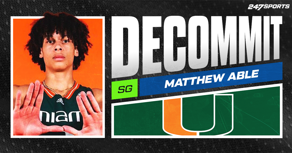 Four-star SG Matthew Able sets three visits after receiving Miami release