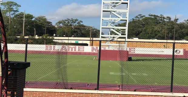 Surveying damage to FSU's practice fields from Hurricane Michael