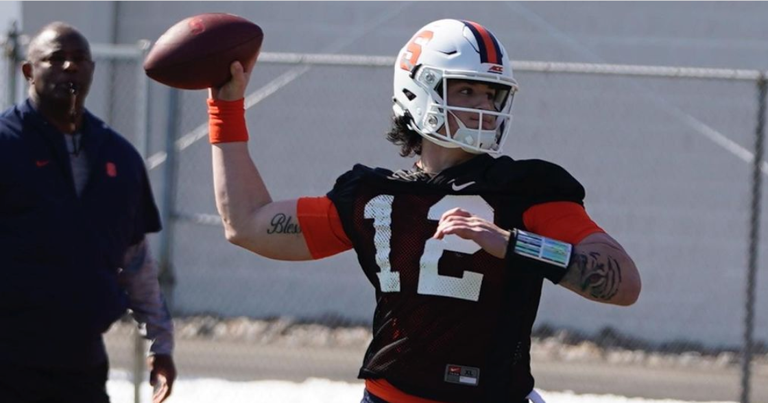 Syracuse QB Dan Villari working out at WR for Orange ahead of regular ...