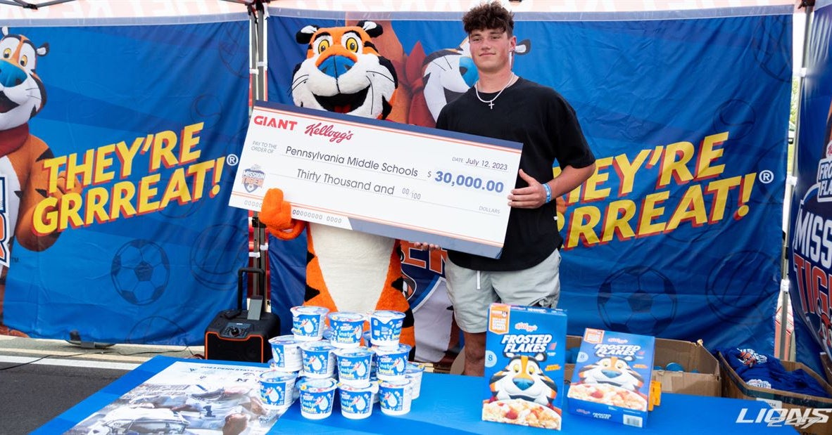 Penn State QB Drew Allar teams up with Tony the Tiger for Grrreat! cause